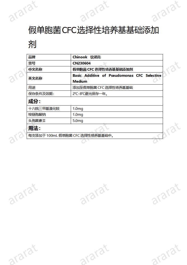 假单胞菌CFC选择性培养基基础添加剂 – 阿勒山