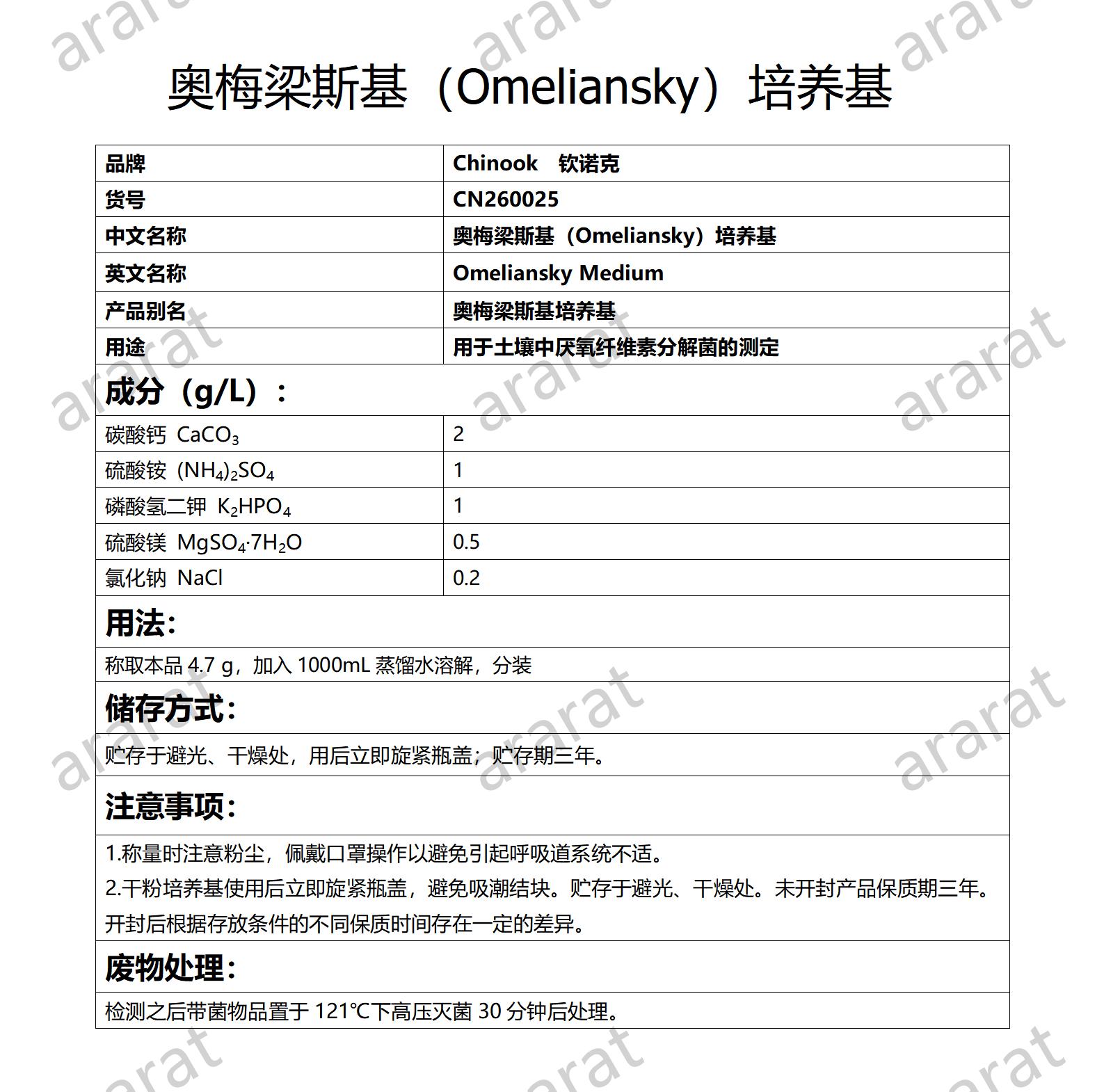 奥美梁斯基（Omeliansky）培养基 – 阿勒山